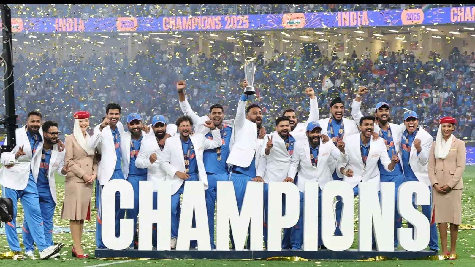 India survive New Zealand fightback to win record third Champions ...