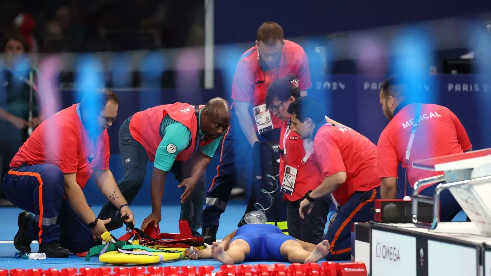 Slovakia's Tamara Potocka received medical attention after finishing ...